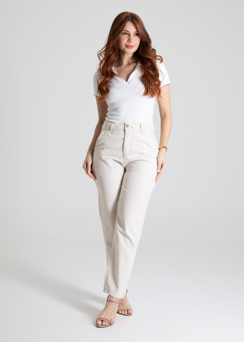 Calça Linho Sawary Mom - 280120 OFF WHITE